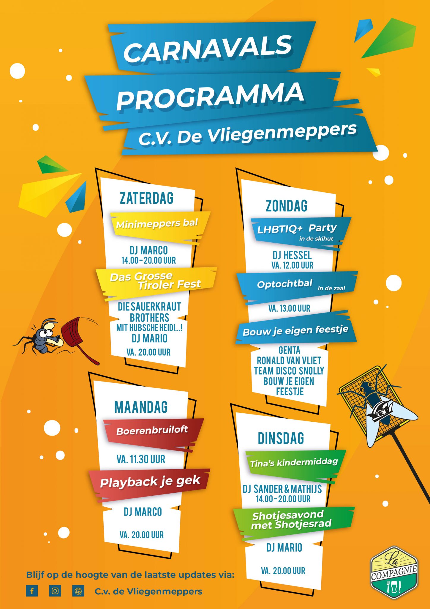 Programma carnaval 2023 C.v. de Vliegenmeppers